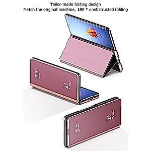 EKSED Case for Samsung Galaxy Z Fold 5, Plating Mirror Leather Protective Shell, Hard PC Frame Anti-Drop Anti-Fingerprint Full Coverage Protective Case,Black