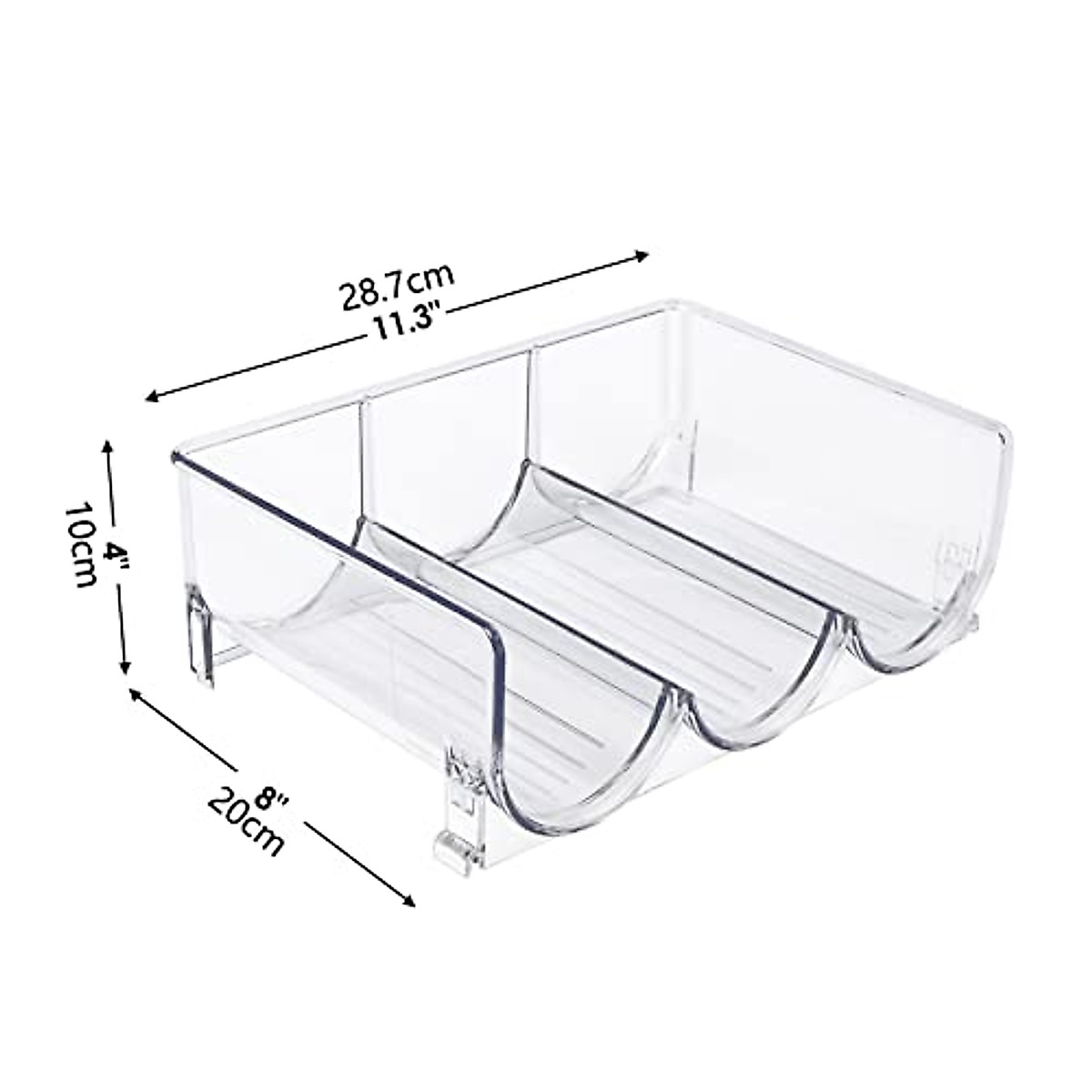 tinysiry Water Bottle Organizer,Stackable Plastic Anti-Slip 3 Bottle Wine and Drink Storage Holder for Kitchen Countertop Office Cabinet Pantry Fridge Clear