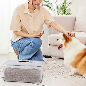 CadineUS 6 Pack 14.5 L Airtight Food Containers, Clear Plastic Storage Box with Seal Circle Lid