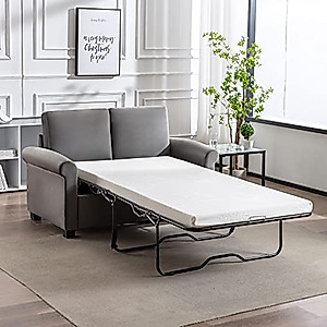 Voohek Sofa Bed, Pull, Upholstered Couch Sleeper, Armchair, for Living Room, Small Spaces, Apartment, Gray