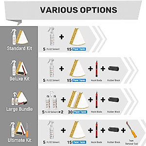 SAPLIZE Golf Regripping Kits with 15 Paper Tapes, 5oz Solvent, Vise Clamp and Hook Blade
