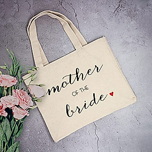 Prazoli Mother of The Bride Tote Bag - Mother of the Bride Gifts , Bridal & Bachelorette Gifts for Bride Mother , Mother Gifts for Wedding Day Bag , Reusable Bags Wedding , Mrs Bag & Bride Beach Bag