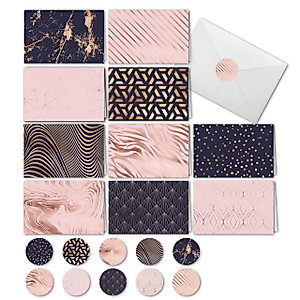 50-Pack Assorted Greeting Cards: 4x6’’ Blank Note Cards with Envelopes and Matching Stickers - Featuring 10 Unique Designs for Various Occasions Such as Thank You, Birthday, Business, and More