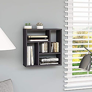 WIFESE 18x6x18 in Floating Shelves Wall Shelves Hanging Shelves Hanging Bookshelf Floating Wall Shelves Wall Shelving Wood Shelves Wall Shelves for Bedroom Living Room Bathroom or Office Grey