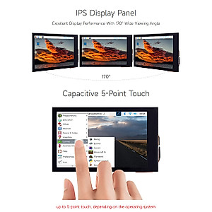 waveshare 3.5inch IPS Capacitive Touch LCD Display, Compatible with Raspberry Pi 5/4B/3B/Zero/Zero W/Zero 2W/Pico/Pico W/Pico WH, 480×800, Adjustable Brightness