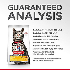 Hill's Science Diet Dry Cat Food, Adult, Urinary & Hairball Control, Chicken Recipe, 15.5 lb. Bag