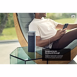 PHILIPS S7505 Wireless Bluetooth Speaker with Built-in Power-Bank, Large Bold Sound, Up to 20 Hours Playtime, IPX7 Waterproof, Shower Ready, Large Size, Gray