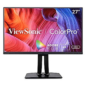 ViewSonic VP2785-4K 27-inch 4K Ultra HD Professional Monitor with 99% Adobe RGB, Delta E<2, Hardware Colour Calibration, 2x HDMI, Display Port, USB-C for Graphic Design, Photo & Video Editing