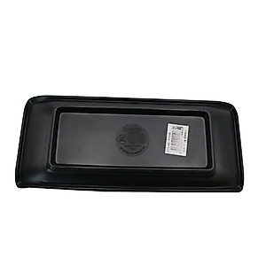 Needzo Rectangular Matte Black Plates, Melamine Serving Dishes for Appetizers or Desserts, 8.75 Inches x 3.75 Inches, 2 Pack