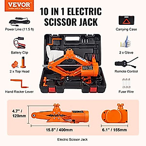 VEVOR Electric Car Jack, 3 Tons /6600 lbs 12V Electric Scissor Jack, Double Saddles with Remote Control, Portable Car Jack for Sedan, SUV, Truck Tire Change Replacement