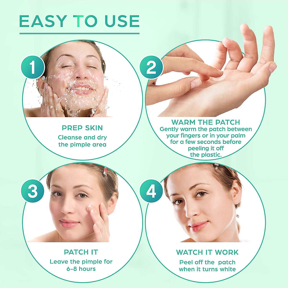 Pimple Patch Acne Treatment (Tea Tree Oil) - 120 Count, Acne-Healing Hydrocolloid Bandages (3 Sizes), Discreet Acne Dots Hydrocolloid Acne Patch, Pimple Patches, Acne Patches for Face & Body Acne