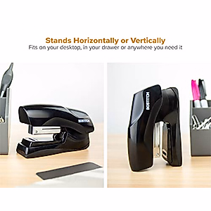 Bostitch Office Heavy Duty Stapler, 40 Sheet Capacity, No Jam, Half Strip, Fits into the Palm of Your Hand, For Classroom, Office or Desk, Black