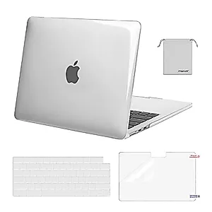 MOSISO Compatible with MacBook Air 13.6 inch Case 2022 2023 Release A2681 M2 Chip with Liquid Retina Display Touch ID, Plastic Hard Shell&Keyboard Cover&Screen Protector&Storage Bag, Crystal Clear