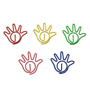 NX Garden Paper Clips 100PCS Colorful Palm Shape Paperclips Creative Bookmarks Stationery Office Supplies