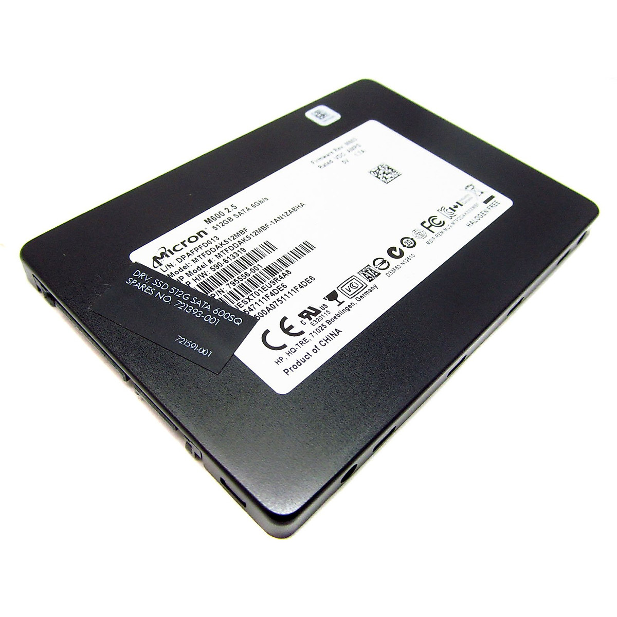 Micron M600 512GB 2.5-Inch SSD 6.0 Gb/s 5V, 0C to +70C, 560 MB/s Read, 510 MB/s Write, Random Read (4k Transfer) up to 100,000 IOPS, Micron PN: MTFDDAK512MBF-1AN12ABYY