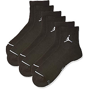 Jordan Mens Jumpman Quarter Socks M Black