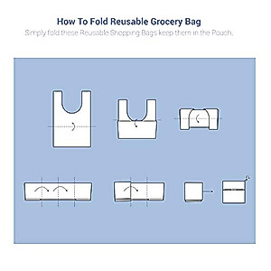 6 Pack of Reusable Grocery Bags with Ring Holder Foldable Machine-Washable Shopping Tote Sturdy Lightweight (Pattern)