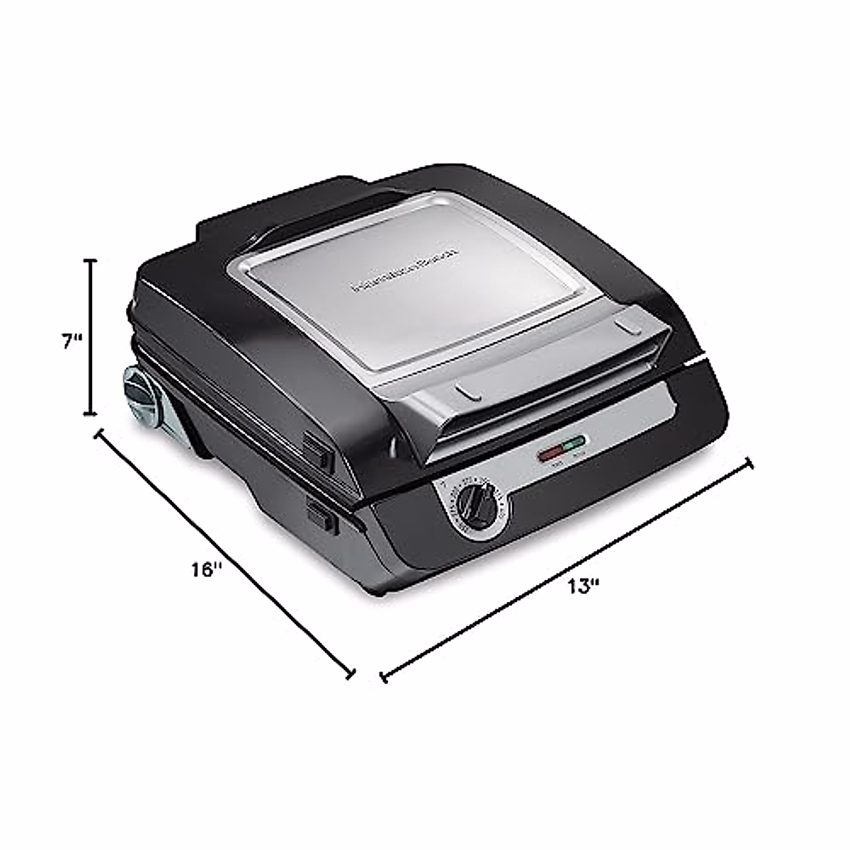 Hamilton Beach 4-in-1 Indoor Grill & Electric Griddle Combo with Bacon Cooker, Opens Flat to Double Cooking Surface, Removable Nonstick Plates, Black & Silver (25601)