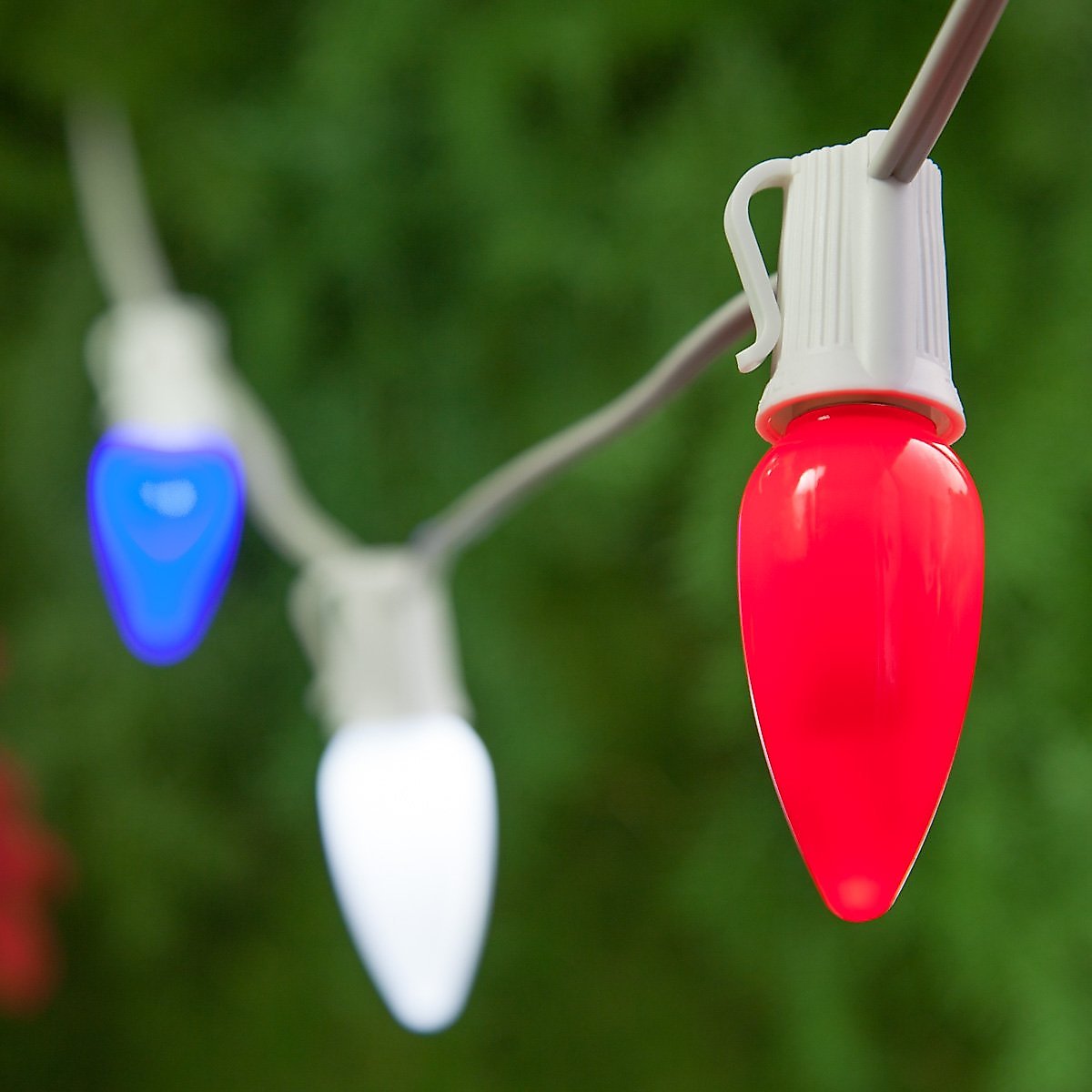 Wintergreen Lighting C9/E17 Light Stringer, E17 Sockets, 12” Socket Spacing, Outdoor String Light Patio Stringer, Fits C9/E17 Size Incandescent or LED Bulbs (25 ft / 25 Sockets, White Wire)