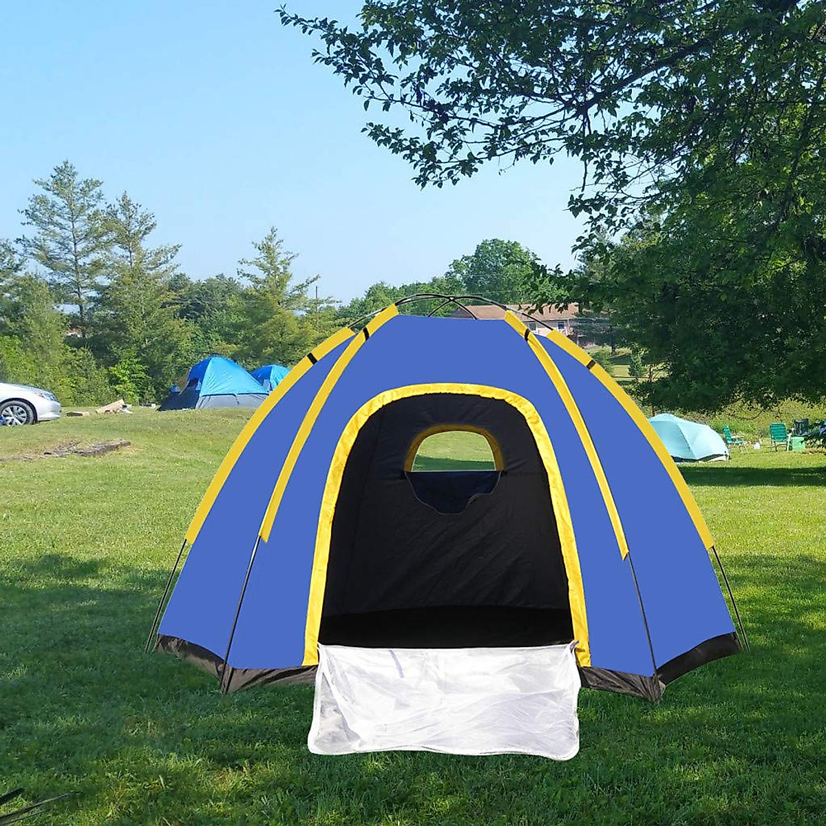 Toxz Tent for Camping 3-4 Person Lightweight Backpacking Outdoor Tent with Carrying Bag,Waterproof Ventilation Anti-UV,Easy Setup(Ship from US!)