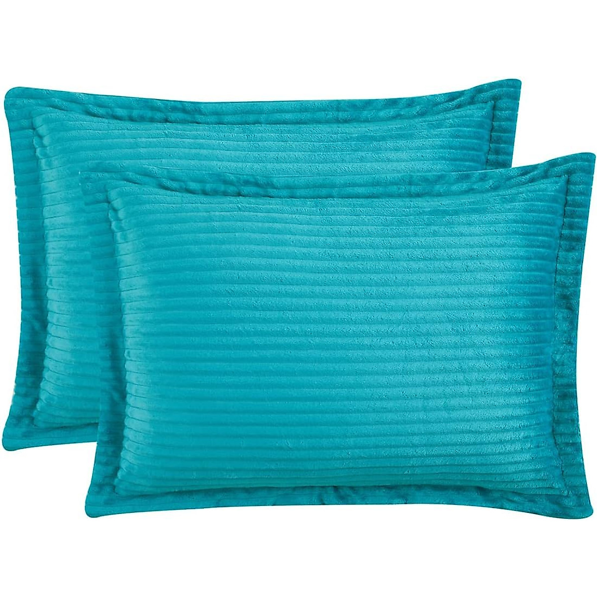 Hearth & Harbor Premium Flannel Duvet Cover Set - 3 PC Reversible King Comforter Cover Set with Microfiber Back - 1 Velvet Duvet Cover King & 2 Pillow Shams 104 x 90 inches - Teal