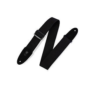 Levy's Leathers 2" Cotton Guitar Strap with Suede Ends and Tri-glide Adjustment. Adjustable to 58"; Black (MC8-BLK)