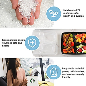 30 Pack Meal Prep Containers, 32 Oz 3 Compartment Food Storage Containers with Lids, Extra-thick Plastic To Go Containers, Disposable Lunch Box, BPA Free, Stackable, Dishwasher/Microwave/Freezer Safe
