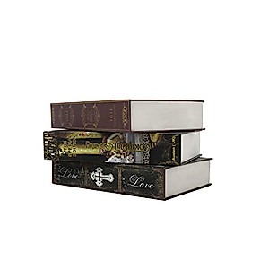 Real Paper Transfer Book Safe, Hollow with Secret Hidden Compartment, Combination Lock, 8.7"×6"×2" (Bible-Combination)