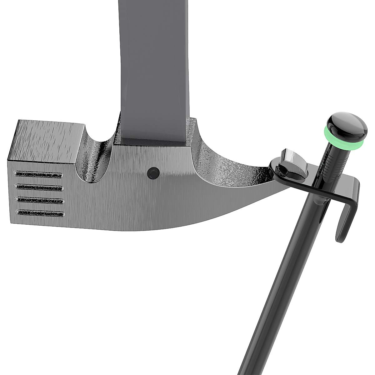 Camping Hammer Heavy Duty with Tent Stake Remover, 12.6" Steel Tent Hammer - Rubber Covered Handle Tent Mallet with Holding Strap (Black)