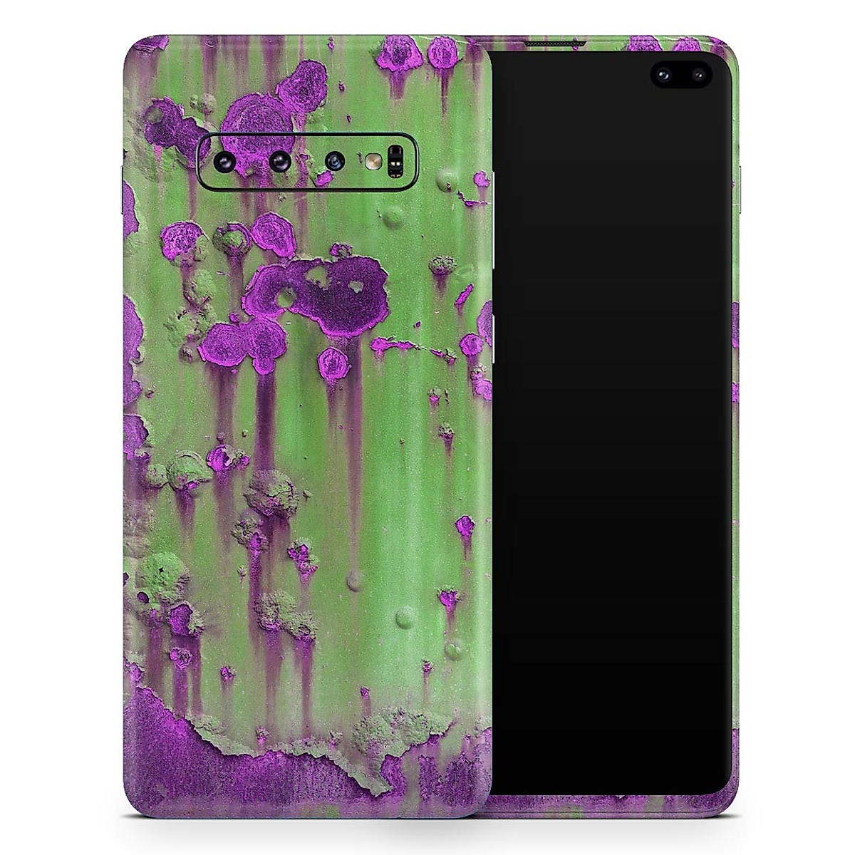 DesignSkinz Green Metal with Purple Rust Protective Vinyl Decal Wrap Skin Cover Compatible with The Samsung Galaxy S20 (Screen Trim & Back Glass Skin)