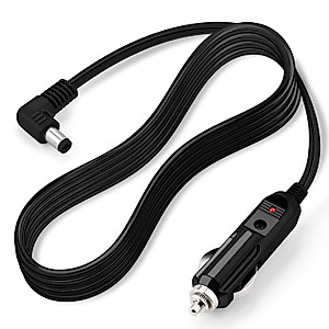 Aotto 12V 24V 110V 3-in-1 Portable Oven Food Warmer Vehicle Plug Power Cable, 12V 24V Cigarette Lighter Power Supply Cable, DC 5.5 x 2.1mm Car Charger Connector Cord, Black