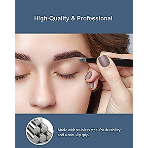 OMIRO 20X Magnifying Mirror and Eyebrow Tweezers Kit, 3.5" Two Suction Cups Magnifier Travel Set