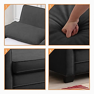 linor Pull Out Sofa Bed,2-in-1 Sleeper Sofa with Folding Foam Mattress, Modern Loveseat Sleeper, Pull Out Couch Sofa Bed for Living Room/Apartment (Dark Grey, Full)