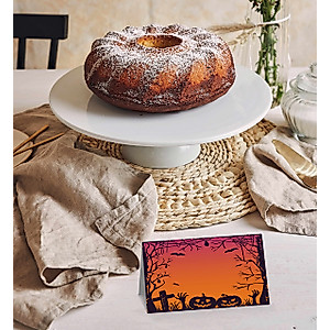 Halloween Table Place Card, 25 Pcs Tent Style Cards Set with Pumpkin and Ghost, Editable Name Cards for Table Seating, Scored for Easy Folding, Food Lables for Halloween Party (08)