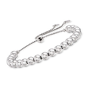 Ross-Simons 6mm Sterling Silver Bead Bolo Bracelet