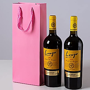 Smilerain Wine Gift Bags, 10Pcs Colors Reusable Gift Bags with Handles, 20 Sheets of Wrapping Paper with Star and Ribbon, Wine Bags Perfect for Wedding Birthday Holidays and Gifts,3.5 x 4.3 x 13.8 In