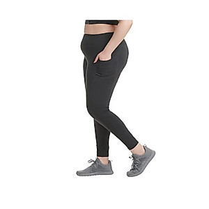 Spalding Women's Legging with Pockets, 28 inch Inseam Charcoal Heather
