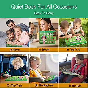 Montessori Toys for Toddlers, Body Learning Toys for Kids Toddlers, Learning Binder Sturdy Book Toddler Activity Educational, Early Learning Toys Book for 2 3 4 Year Old Boys & Girls