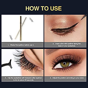 MAgic Magnetic Eyelashes and Eyeliner Kit 3D 5D Natural Look False Lashes No Glue Needed NO Magnetic Need NO Add Weight 7 Pairs Eyelash Kityeliner Pen (Blue)