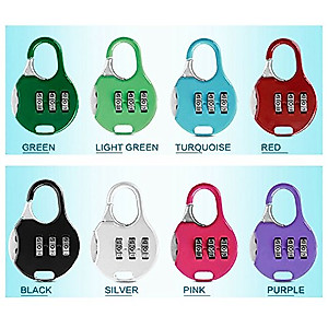 ZPLIUST 3 Digit Combinations Padlock The Safe Cipher Lock Resettable Code Lock, Color Locks (8 Pack)