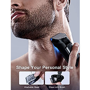 Beard Trimmer Hair Clipper for Men, All-in-One Men’s Grooming Kit with Cordless Rechargeable Hair Trimmer Nose Trimmer Electric Shaver, Stainless Steel Blades for Painless Facial & Body Hair Removal