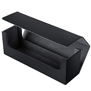 Weewooday 2 Pcs Deck Card Storage for 400+ Cards, Playing Card Storage for Baseball Play Cards Deck Trading Cards Box Holding Compatible with TCG MTG Storage Boxes(Black and Red)