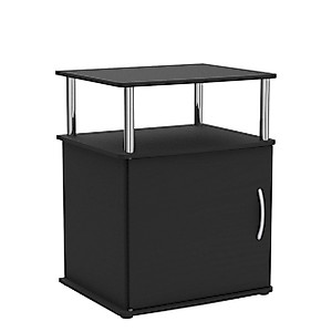 Furinno Jaya End Side Sofa Table/Nightstand with Door, 2-Pack, Americano/Chrome