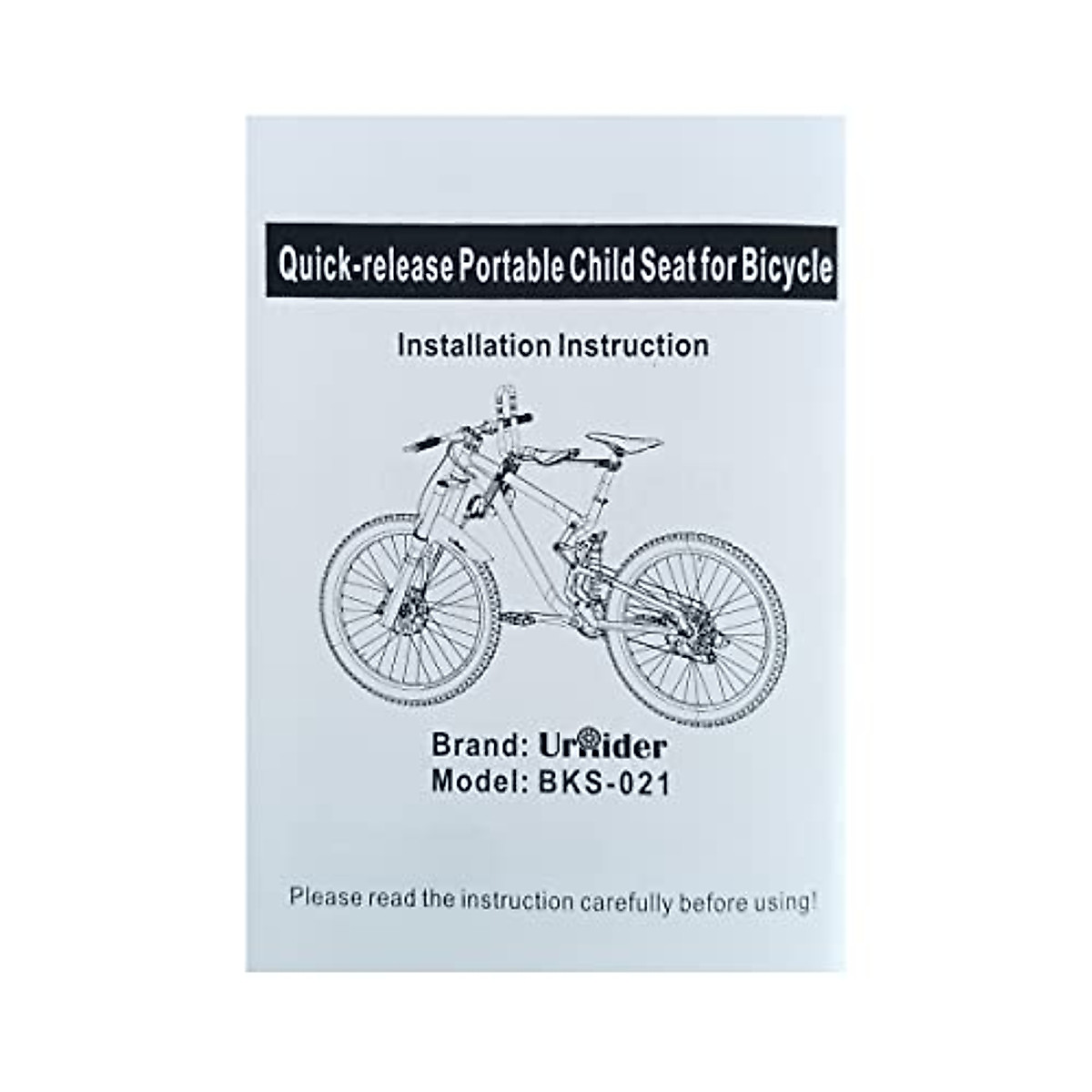 UrRider Child Bike Seat, Front Mount Kids Bike Seat,Fit Mountain Bikes, Cruiser Bikes, Folding Bikes, Ultra Light,Portable, Tool-Free, Quick-Release,Toddler Bike Seat for Baby 2-6 Years(up to 60lbs)