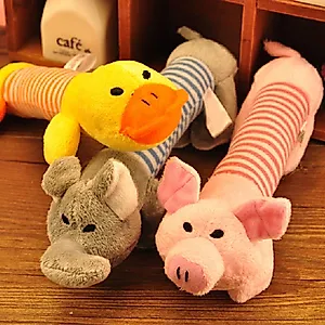 WYKsoku Pet Toys, Elephant Pig Duck Squeaky Squeaker Plush Chew Play Souud Toy for Pet Puppy Dog - Elephant