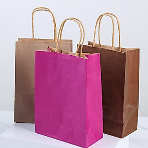 VGOODALL 32PCS Purple Kraft Paper Bags with Handles Bulk, 7.9"×5.5"×2.8" Small Gift Bags Purple Party Favor Bags for Wedding Birthday Party Supplies and Gifts