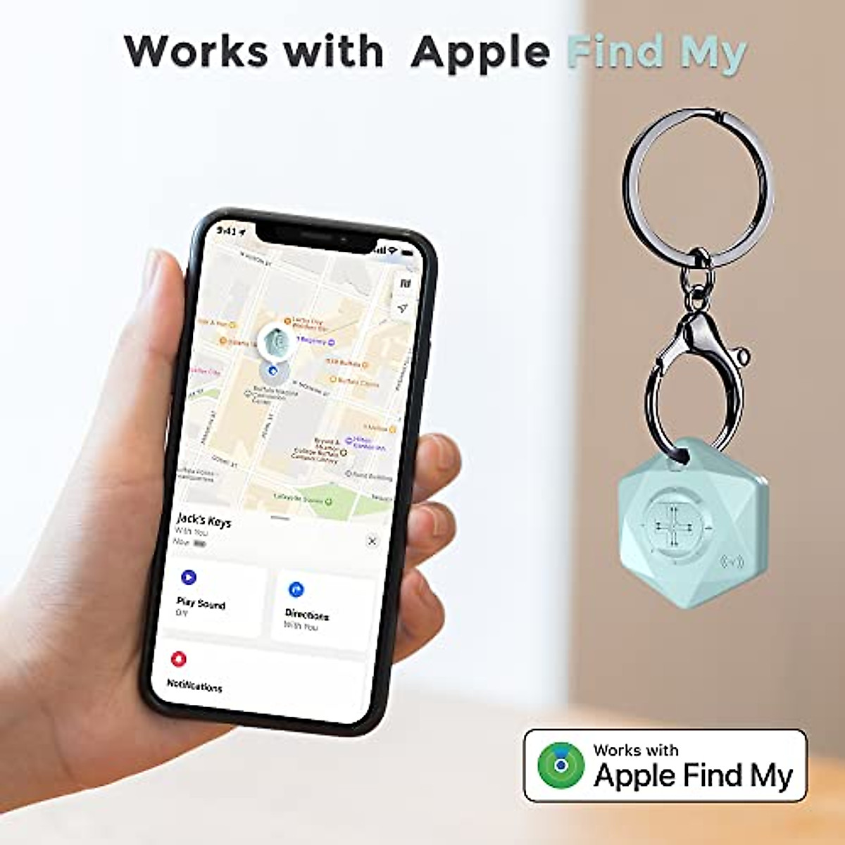 Swissdigital Design Key Finder Locator Works Apple Find My Bluetooth, Tracker Works with Apple Find My for Backpacks, Keys and Personal Items