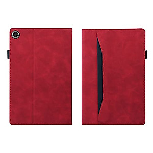 Tablet Cover Compatible with Kindle Fire 7 2022 Bracket Type Tablet PC Case Tablet Case Adjustable Fixing Strap Card Slot Tablet Case Shockproof Tablet Case Tablet Home (Color : Vermelho)