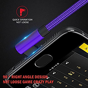 BGNTBUK Tab S3 Charging Cable USB C Cable Right Angle 90° Elbow Nylon Braided USB A to C 66W Fast Charging Cable Type C Cable 10ft Pack