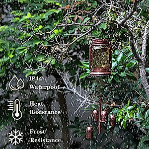 Vcdsoy 2 Pack Solar Wind Chimes - Solar Mason Jar Wind Chime Light Unique Hanging Wind Chimes Outdoor Clearance, IP65 Waterproof,Gifts for Mom Yard Garden Terrace Corridor